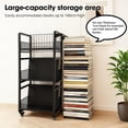 Book Cart Heavy Duty Double-Sided with Silent Wheels,3 Magnetic Book ...