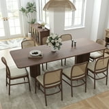 Brix 79"x33.5" Soild Wood Dining Table Rectangle Kitchen Table, Walnut - Walmart.com