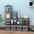 6-Cube Wire Grid Storage Shelves, Stackable Modular Cube Organizer ...