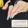 Zenmele Fake Nails 24pcs Extra Long Press On Nails Coffin Glossy