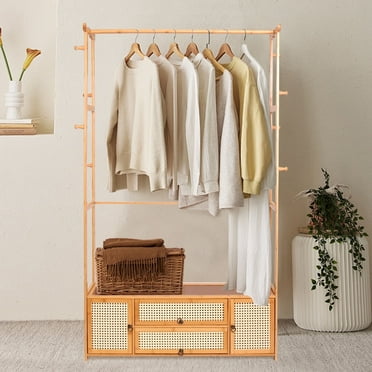 Walmart Small Bedroom Organizer: Free-standing Bamboo Clothes Rack with ...