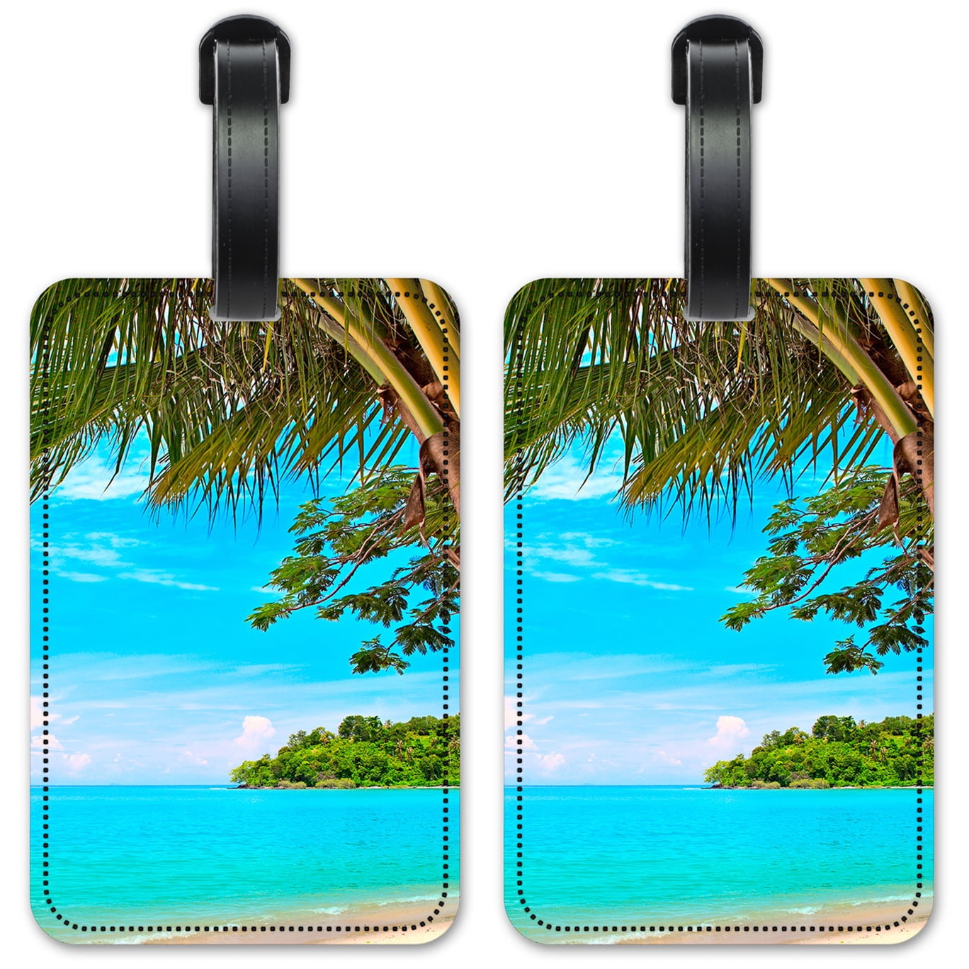 Blue Water Beach - Luggage ID Tags / Suitcase Identification Cards ...
