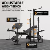 Mikolo Adjustable Weight Bench 800lbs 6 in 1 with Lat Pull Down, Leg ...