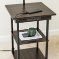 DPI DecorTech Square End Table with Lamp, AC Power and USB Charging ...