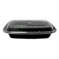 32 oz. Black Rectangular Microwavable Food Take-Out Containers w/Lid ...