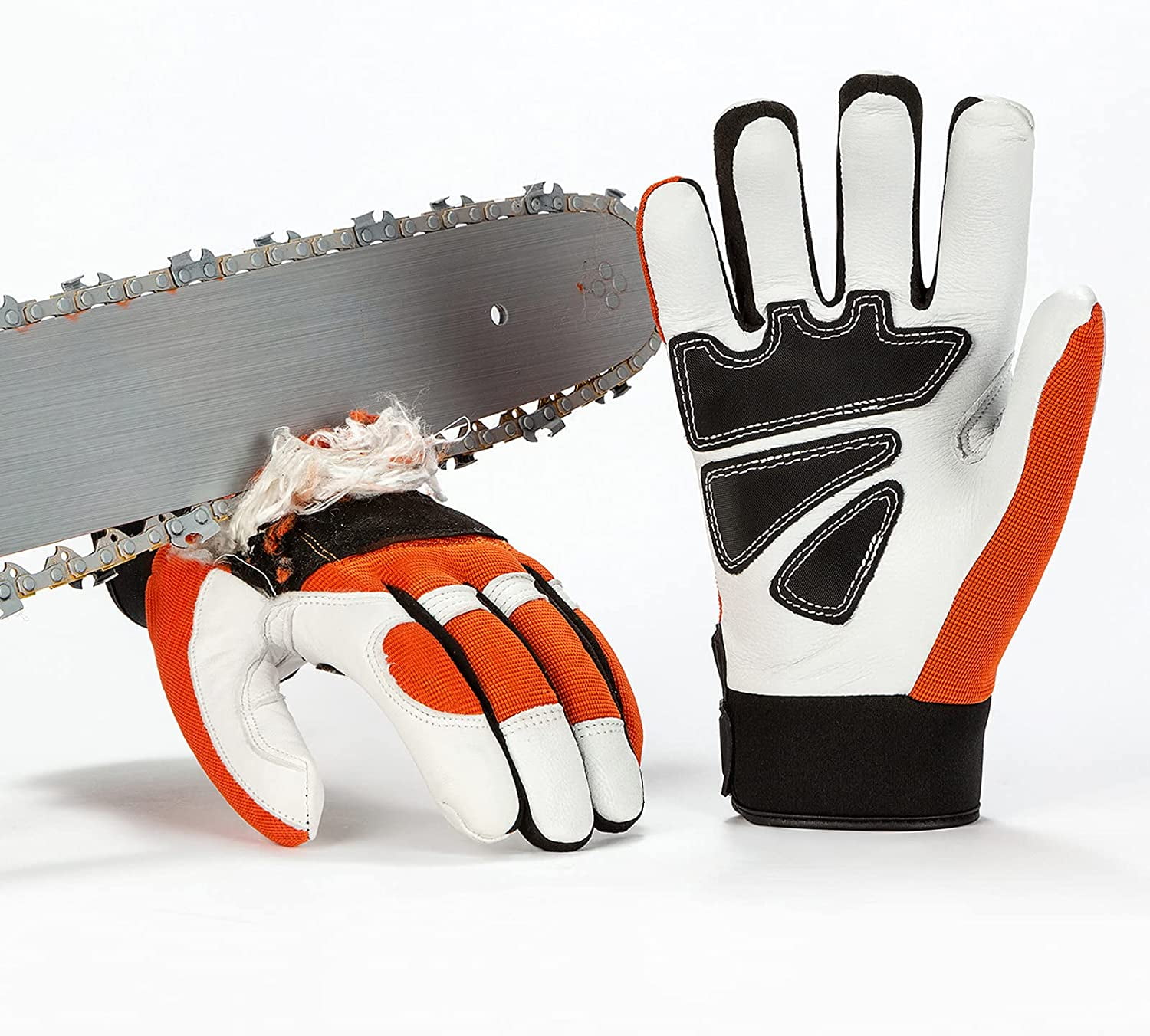 Vgo Chainsaw Protection Gloves, Chainsaw Work Gloves (Size XXL, Orange ...