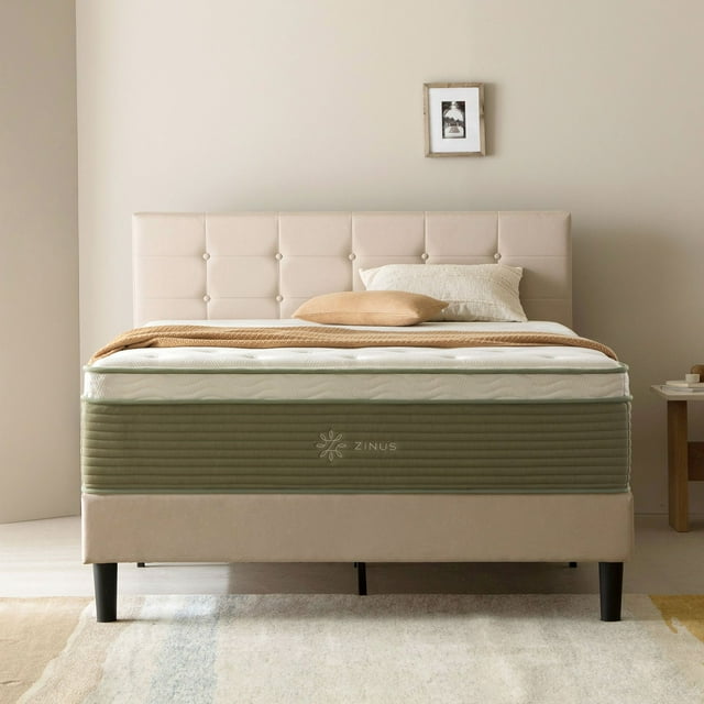 ZINUS Night Therapy 14” Cooling Hybrid Mattress Set With Antimicrobial ...