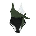 Cupshe Women's V-Neck Color Block One Piece Swimsuit with Wrap Tie Side ...