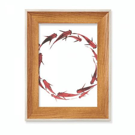 Chinese Red Carp Fish Animal Desktop Wooden Photo Frame Display Picture ...