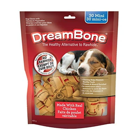 DreamBone Mini Dog Treats, Chicken, Rawhide Alternative Dog Chews, 30 ...