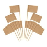 100 Blank Toothpick Flags, Cheese Labels Cupcake Topper Markers Flags ...