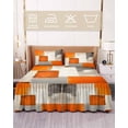 Burnt Orange Beige Bed Skirt Twin Size 18 Inch Drop, Abstract Modern ...