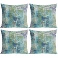 Blue Satin Texture Pillow Covers Set of 4, Retro Abstract Green Purple ...