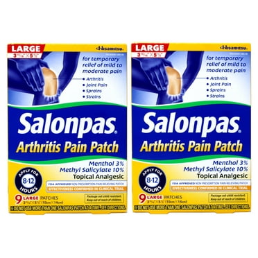 Salonpas 2 Pack Small Pain Relief Patches, 60 Per Box, Works For 8 ...