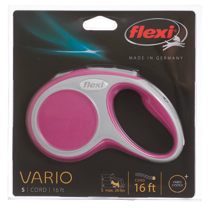 Flexi Vario Retractable Cord Leash - Pink Small - 16' Cord - (Pets up ...