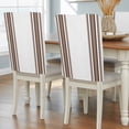 8 Pack Dark Brown and White Striped Chair Back Covers Modern Minimalist ...