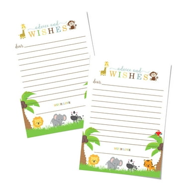 Jungle Animal Matching Game Cards for Baby Shower 25 Pack Guessing ...