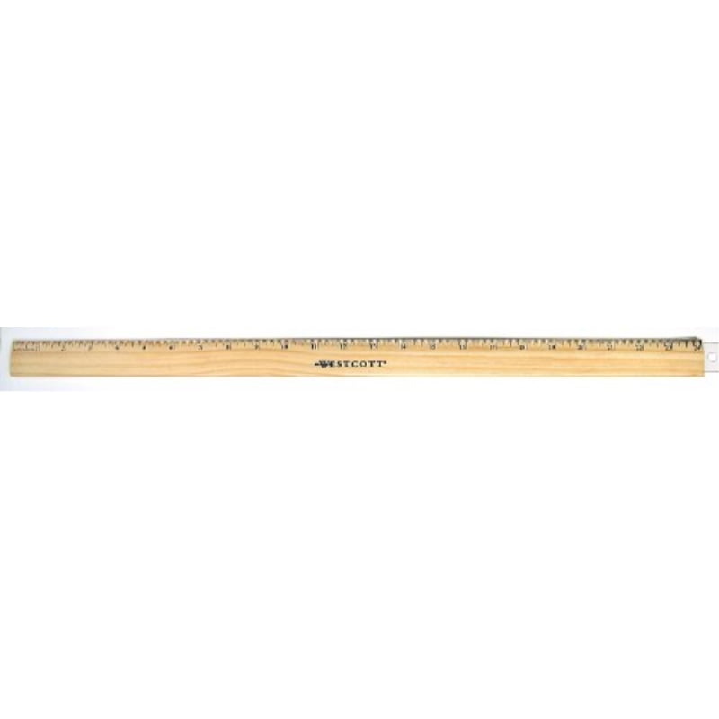 westcott wood ruler with hang tab and single metal edge, 24" - Walmart.com