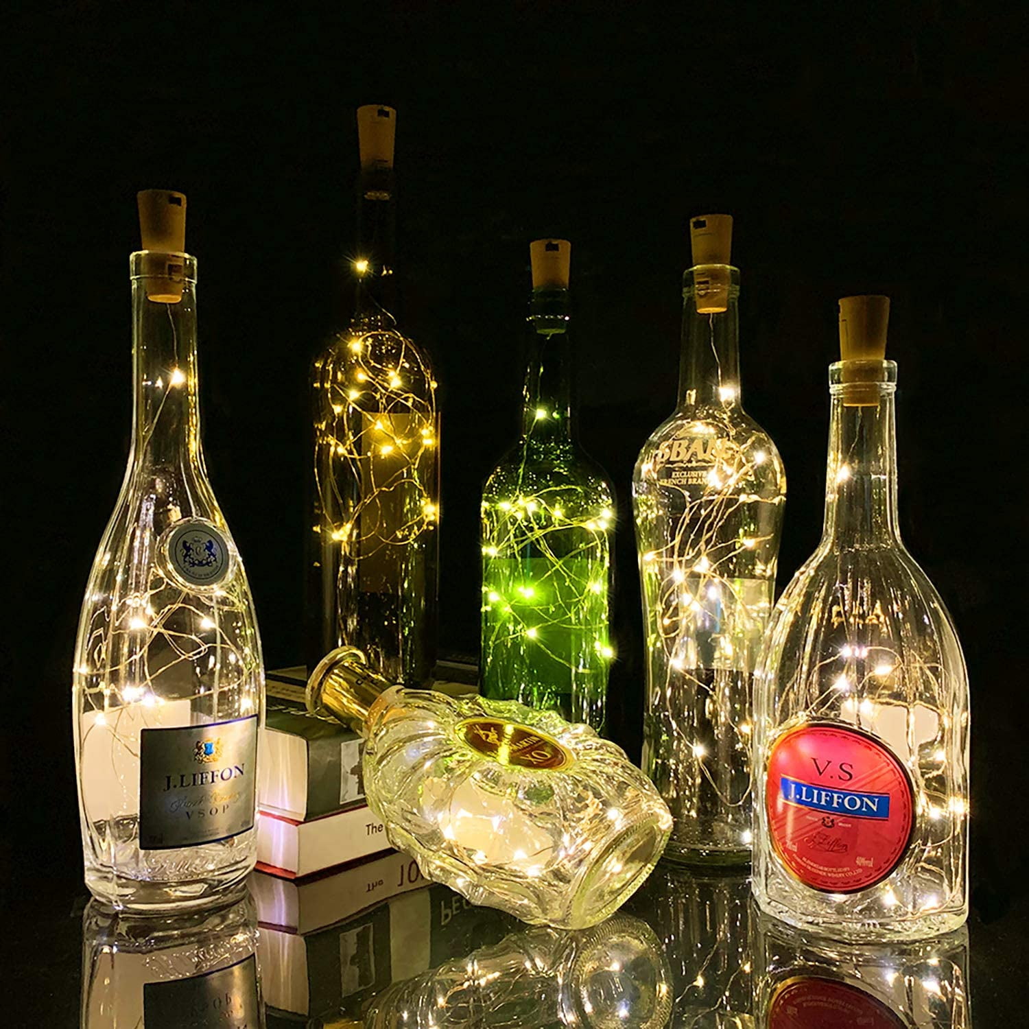 10 paquetes de 20 luces LED para botellas de vino con corcho, alambre ...
