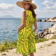 Binienty Banana Pattern A Line Tank Mini Dress for Women, Casual Plus ...