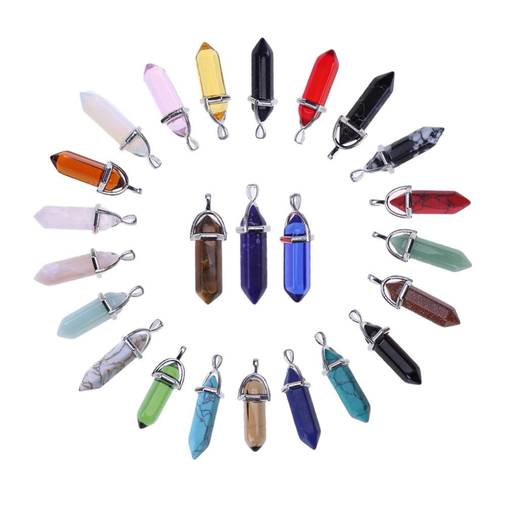 Click here for Generic 24pcs Natural Stone Crystal Pillar Pendant... prices