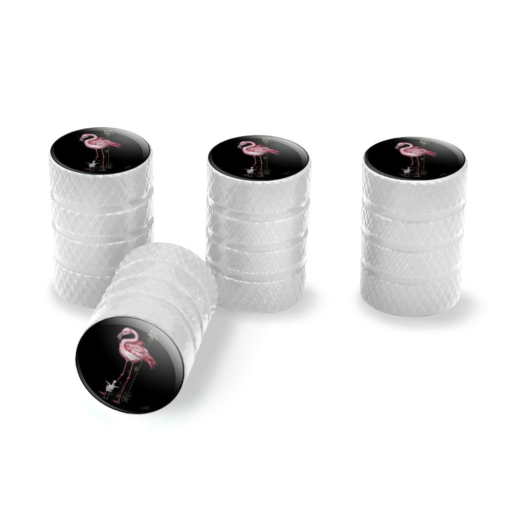 Pink Flamingos Palm Tree Tire Rim Wheel Aluminum Valve Stem Caps ...