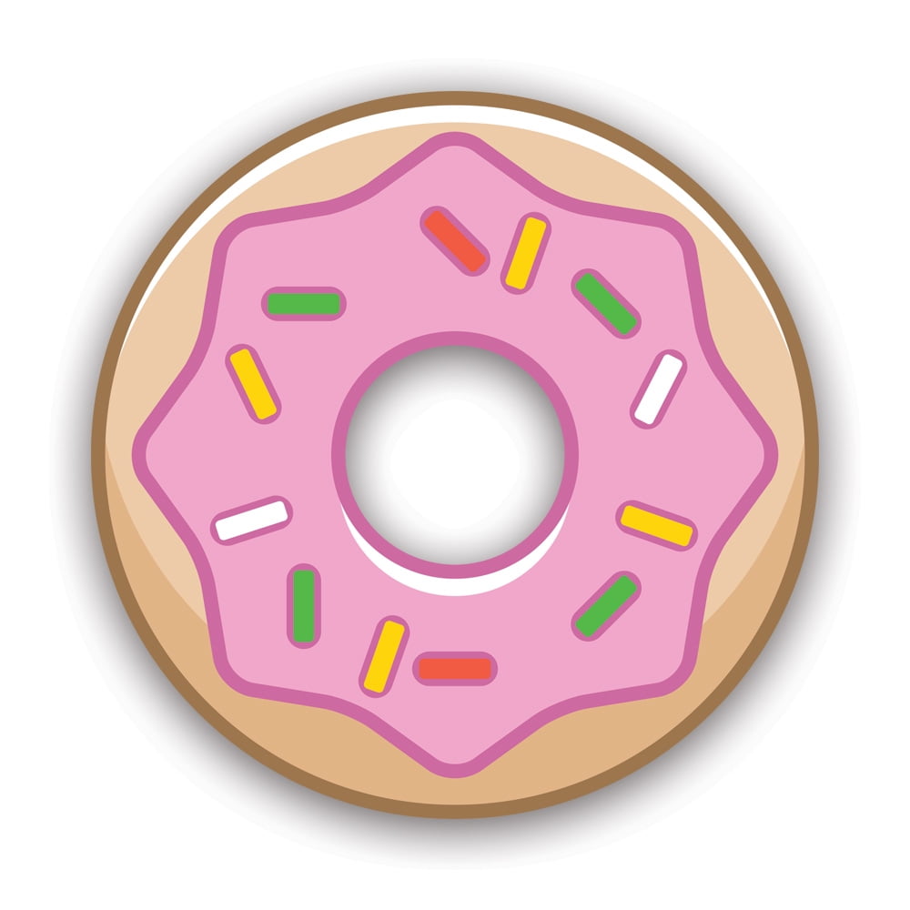 Pink Donut Doughnut Sticker Decal - Self Adhesive Vinyl - Weatherproof ...