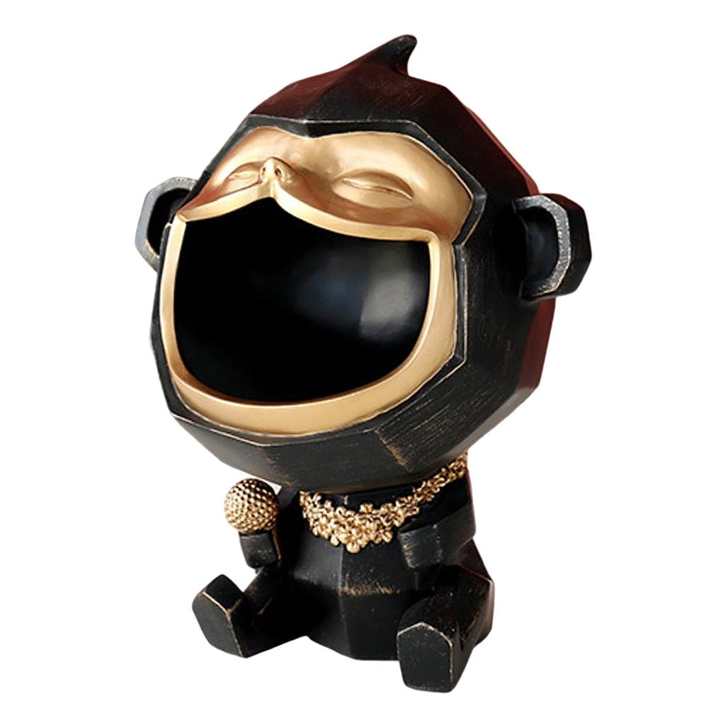 Gran boca mono lve almacenamiento figurita estatua almacenamiento cesta ...