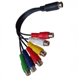 10 Pin S-Video to Female RGB 6 RCA 10 Pin Din S-Video Male Component ...