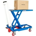 Mobile Scissor Lift Table with Folding Handle, 27 x 17 Platform, 330 Lb ...