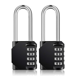 AMIR Long Shank Padlock, 4-Digit Resettable Combination Lock, Weather ...