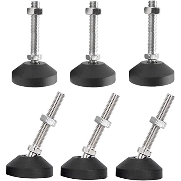 6 Pack Universal Adjustable Silicone Legs D40*M8*50 M8 Threaded Nylon ...