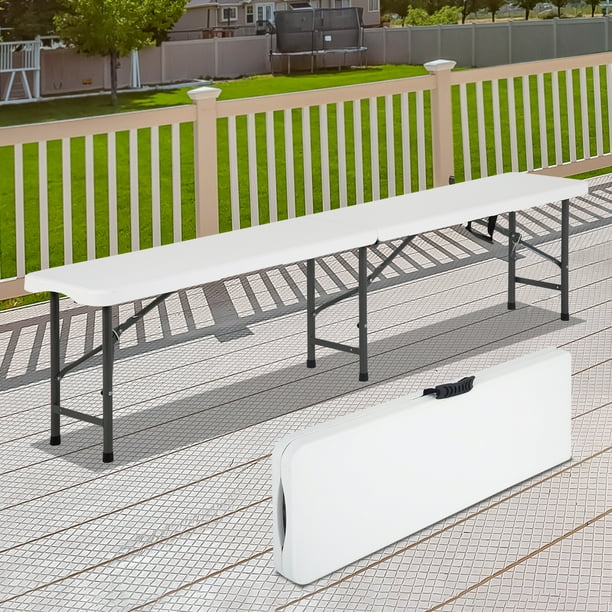 Dkelincs Folding Bench 6FT Plastic Portable Bench Outdoor Camping ...
