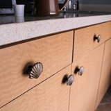 Zeckos Cast Iron Scallop Sea Shell Drawer Pulls Cabinet Knobs Set of 6 ...