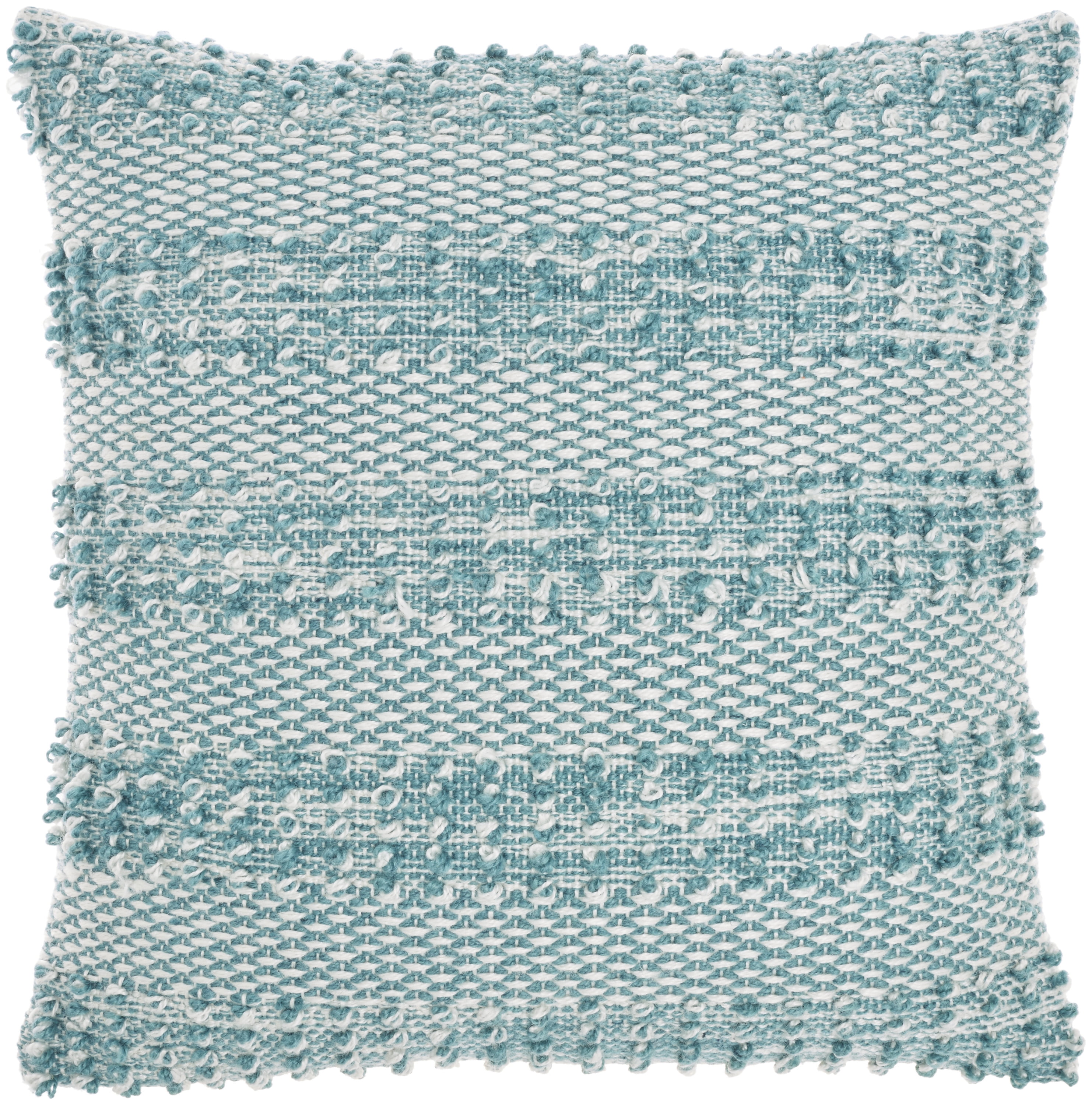 Nourison Woven Raised Striped Turquoise 18" x 18" Indoor/Outdoor Throw ...
