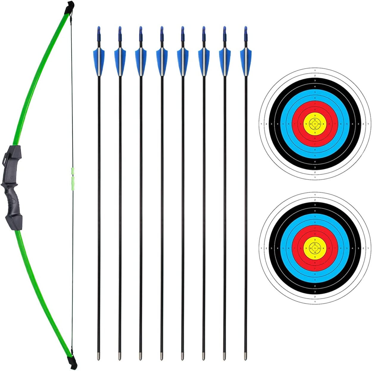 Archery Bow and Arrow Set 45 Inch Start Recurve Bow Outdoor Sports Game ...