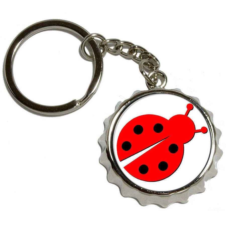 Ladybug Lady Bug, Nickel Plated Metal Popcap Bottle Opener Keychain Key ...