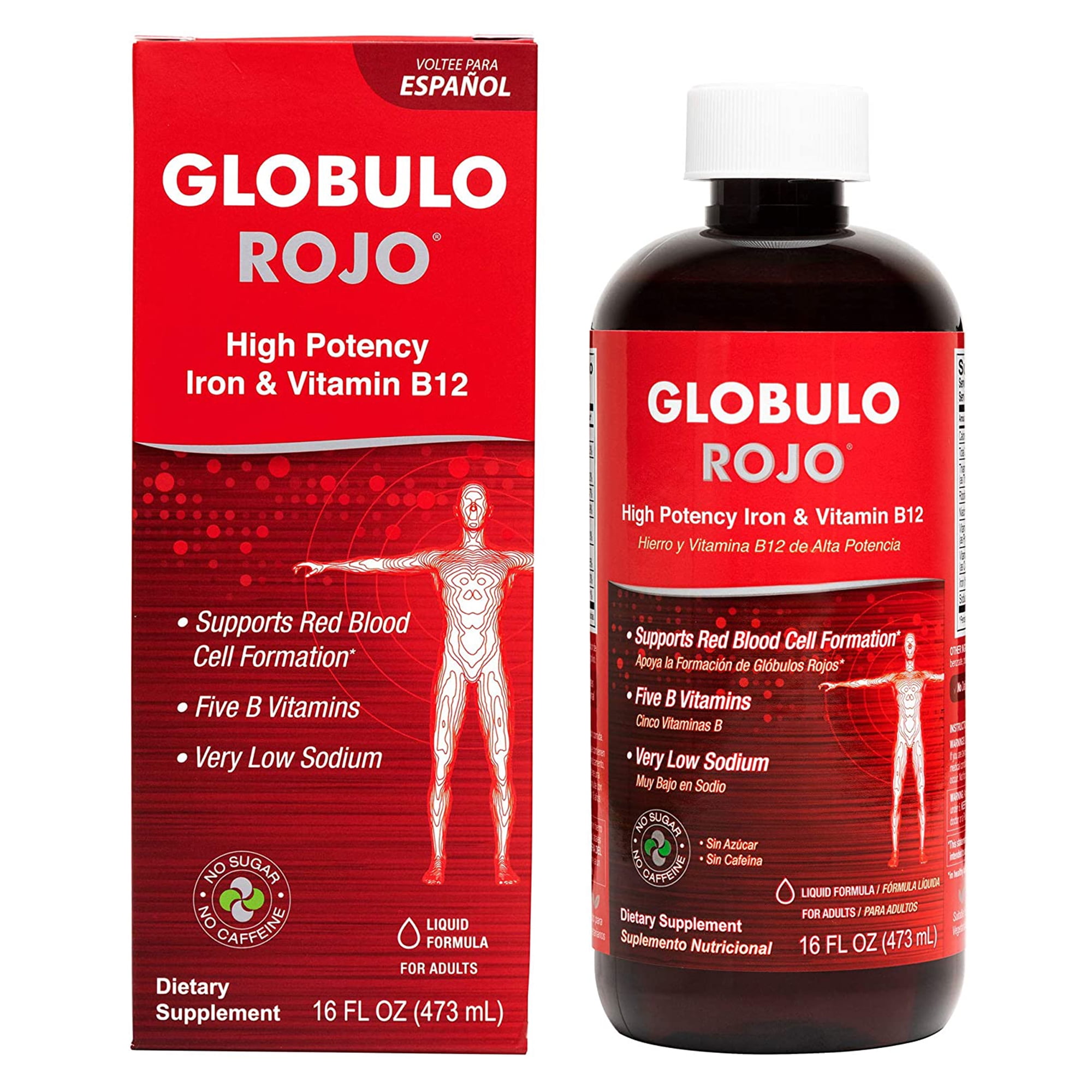Globulo Rojo Liquid Iron Supplement for Men and Women with High Potency ...