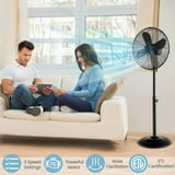Costway 16" Standing Pedestal Fan with 3 Speed Settings Carrying Handle ...