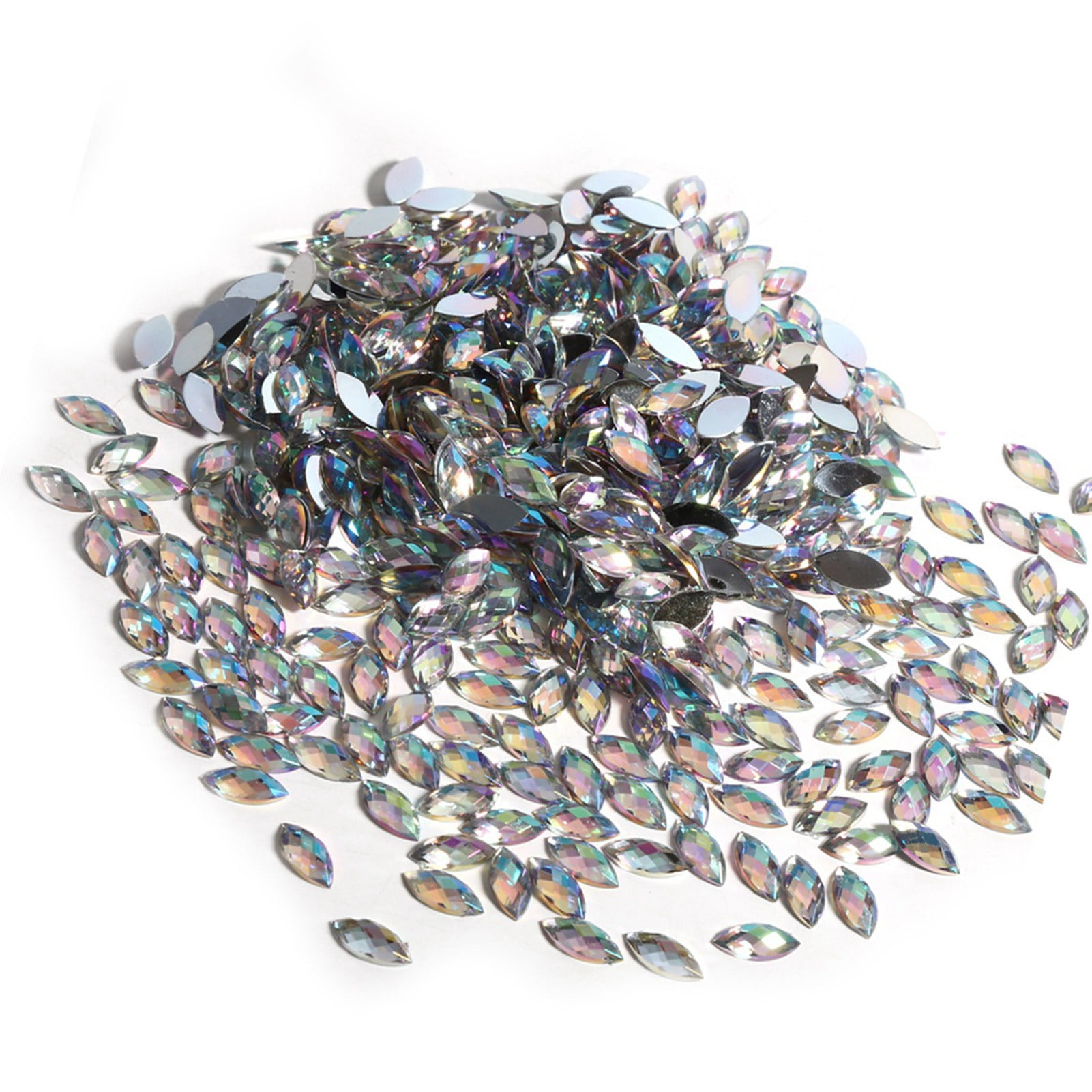 Click here for Fyydes 500pcs 7x15mm Crystal Acrylic Flat Back Hor... prices