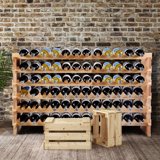 Costway 72 Bottle Wood Wine Rack Stackable Storage 6 Tier Storage ...
