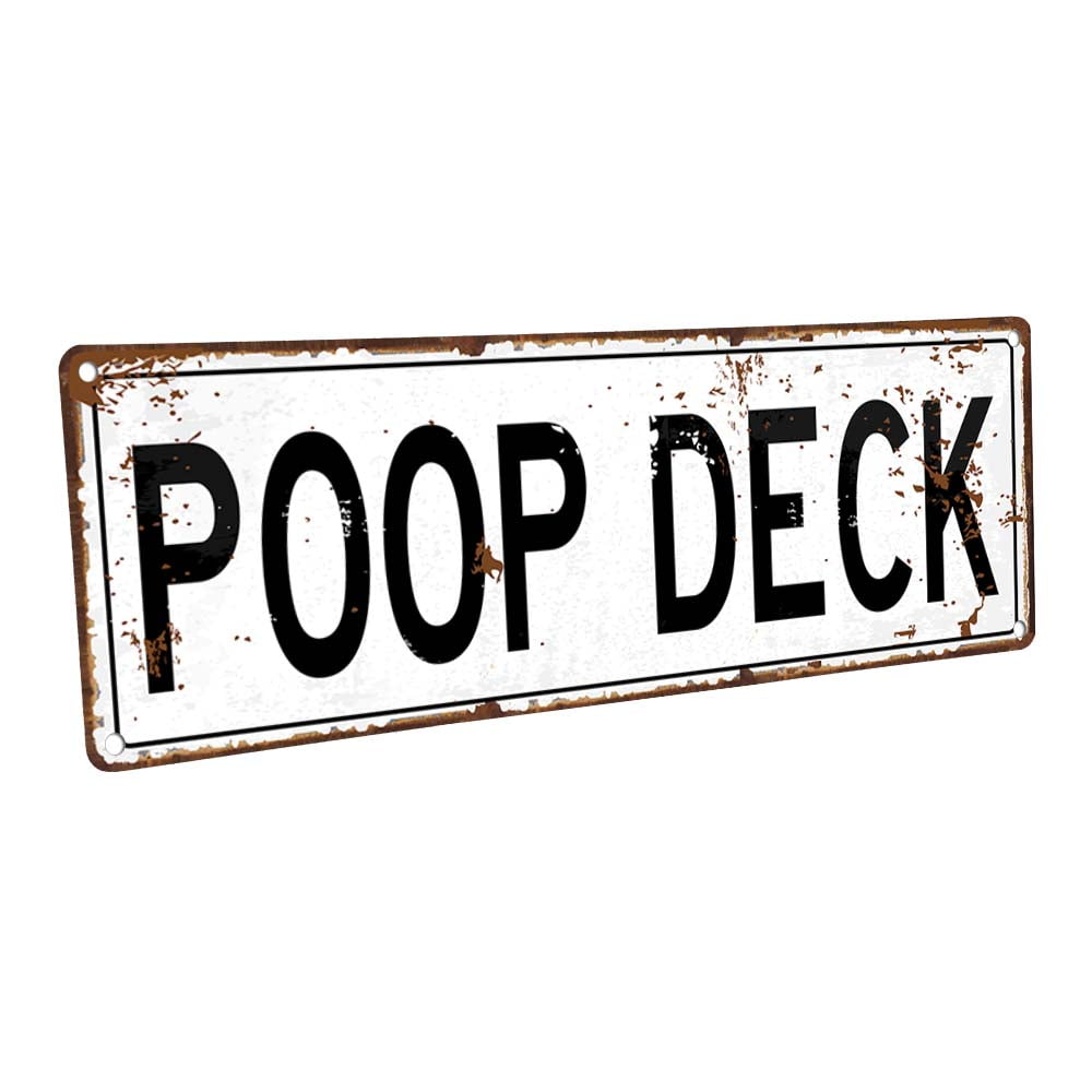 Poop Deck 4"x12" Metal Sign, Wall Décor for Bath and Laundry - Walmart.com