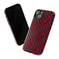 Classic Red Tartan Plaid Phone Case for iPhone 17 16 15 14 13 12 11 Pro ...