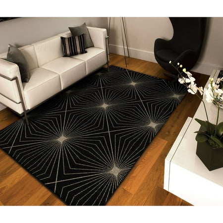 Orian Rugs Illusion Black Area Rug - Walmart.com