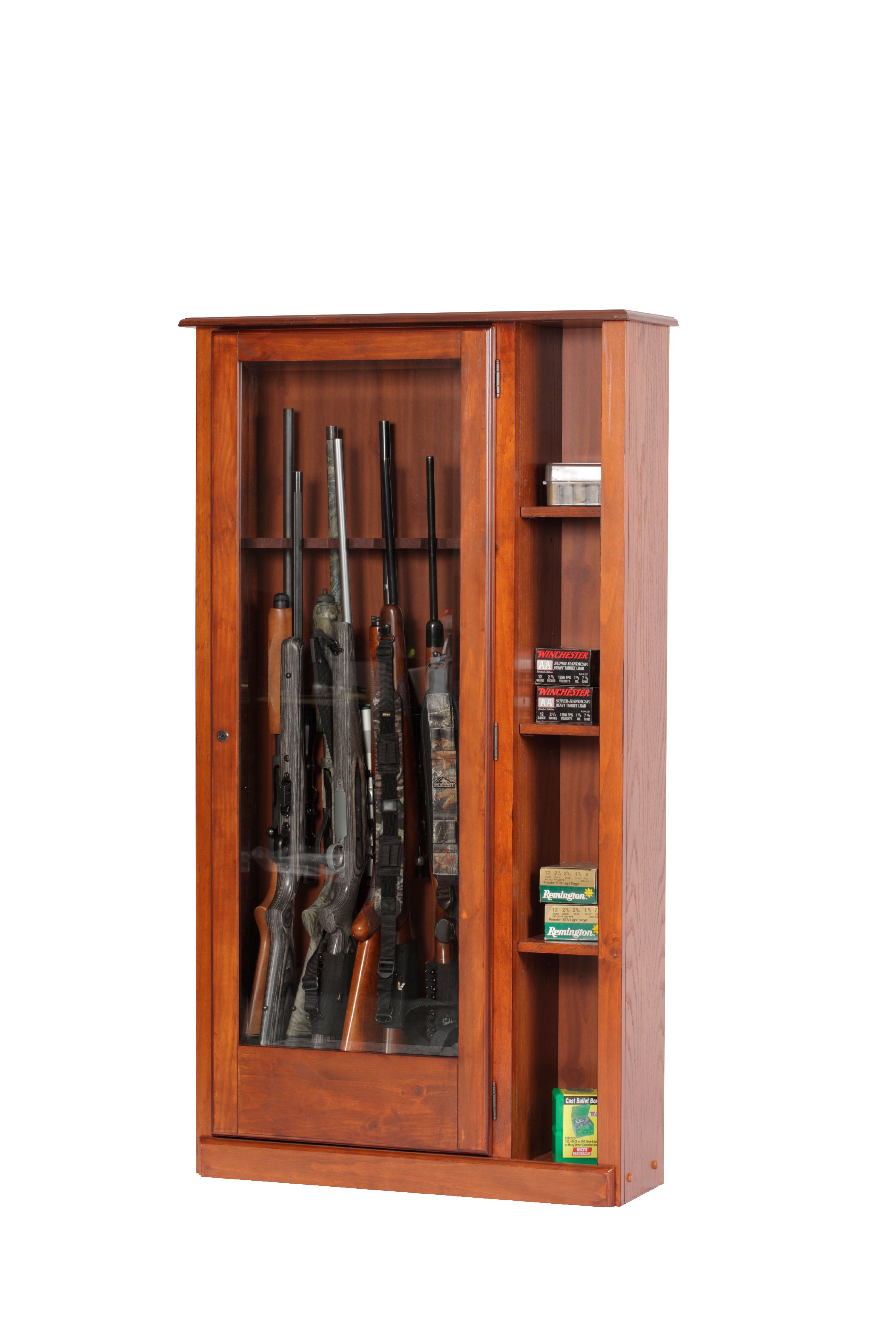 American Furniture Classics 10 Gun Cabinet With Curio Walmart American Furniture Classics 10 Gun Cabinet With Curio Walmart