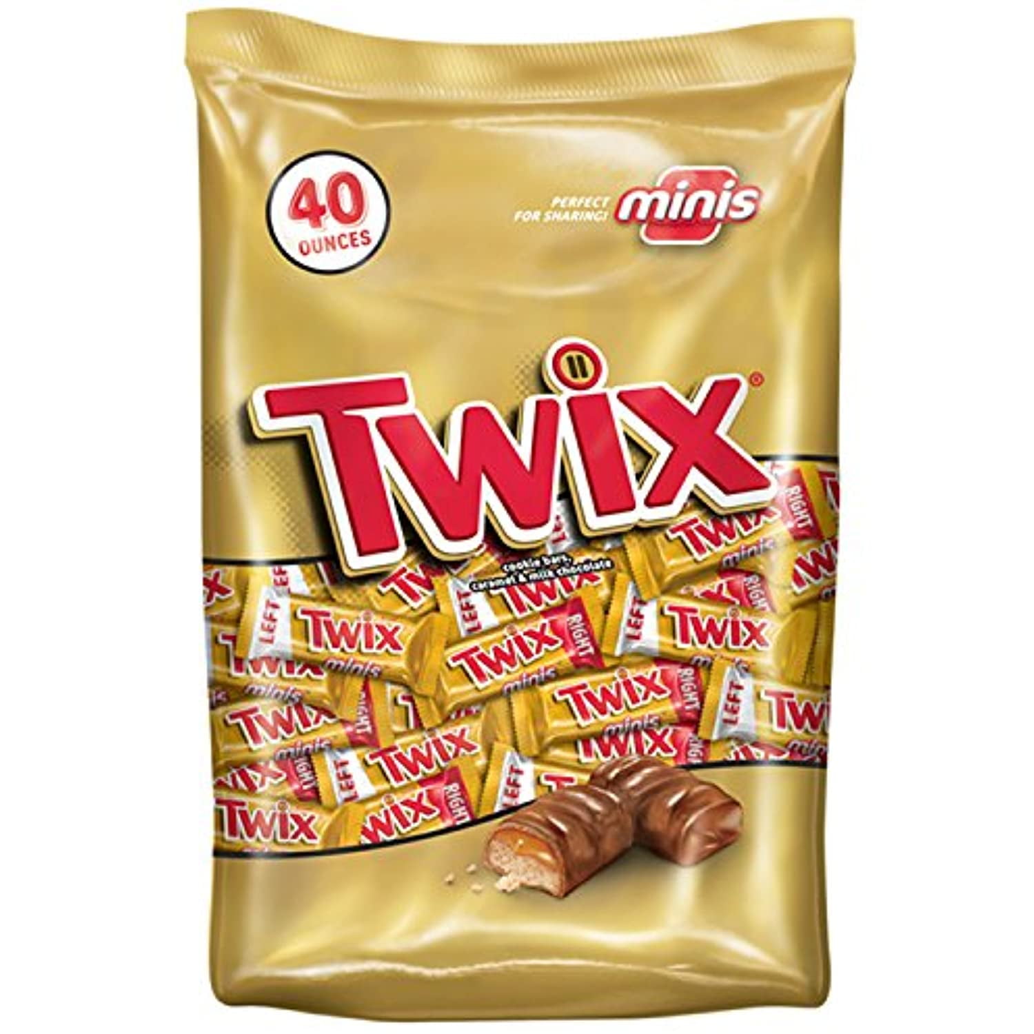 Twix Caramel Minis Size Chocolate Cookie Bar Candy 40-Ounce Bag ...