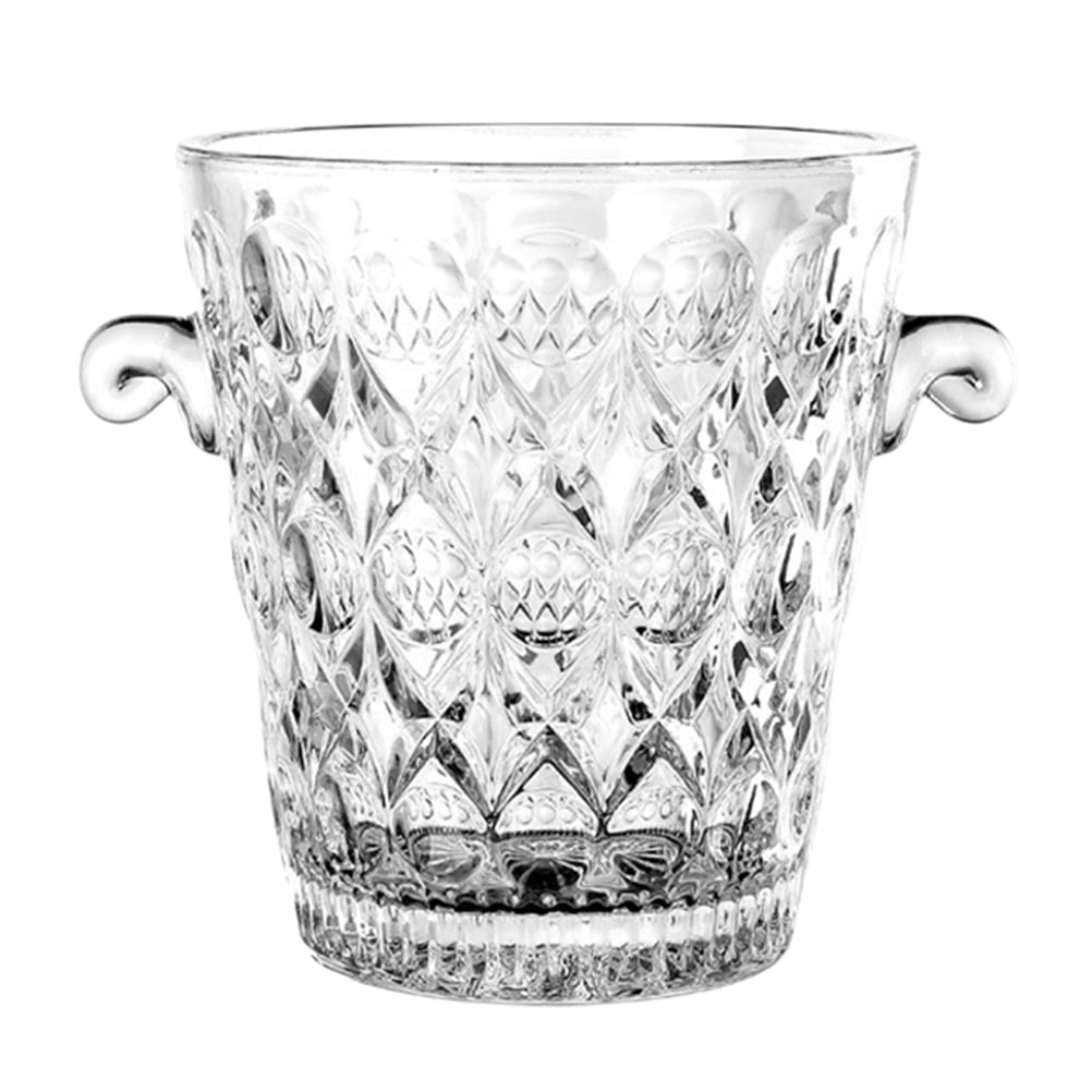 Homemaxs Glass Ice Bucket Party Beverage Tub Clear Ice Bucket Wine Cooler Party Supply