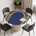 Blue Gold Arched Round Fitted Table Cover Vintage Ethic Traditional ...