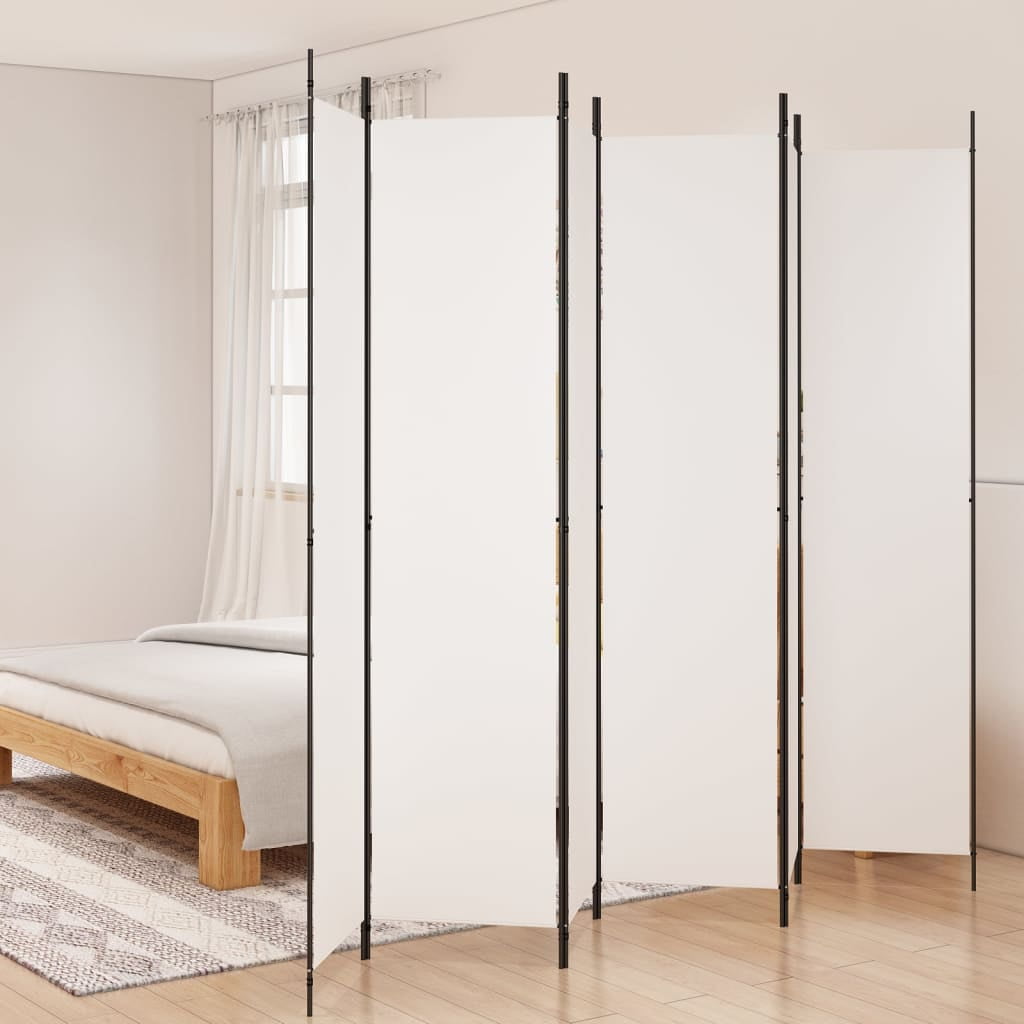 Click here for Vidaxl 6-Panel Room Divider White 300x220 Cm Fabri... prices