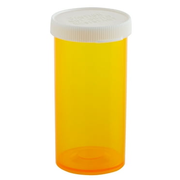 Walmart 50-Pack 6-Dram Empty Pill Bottles, Orange Plastic Medicine ...